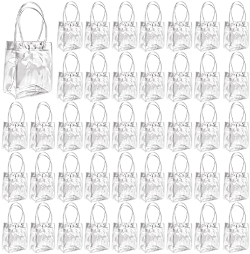 Amazon.com: Youeon 40 Pcs Clear PVC Gift Bags with Handles 9x6.7x2.7 ...