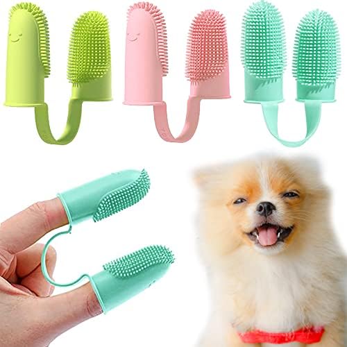 Amazon.com : YIMIKE Dog Toothbrush Kit,3 Pack Dogs Finger Tooth Brush ...