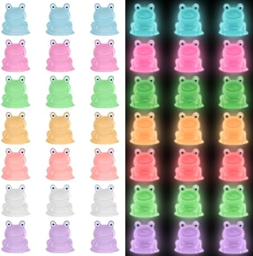 Amazon.com: Yuronam 50 PCS Luminous Mini Resin Frogs Tiny Plastic Frogs ...