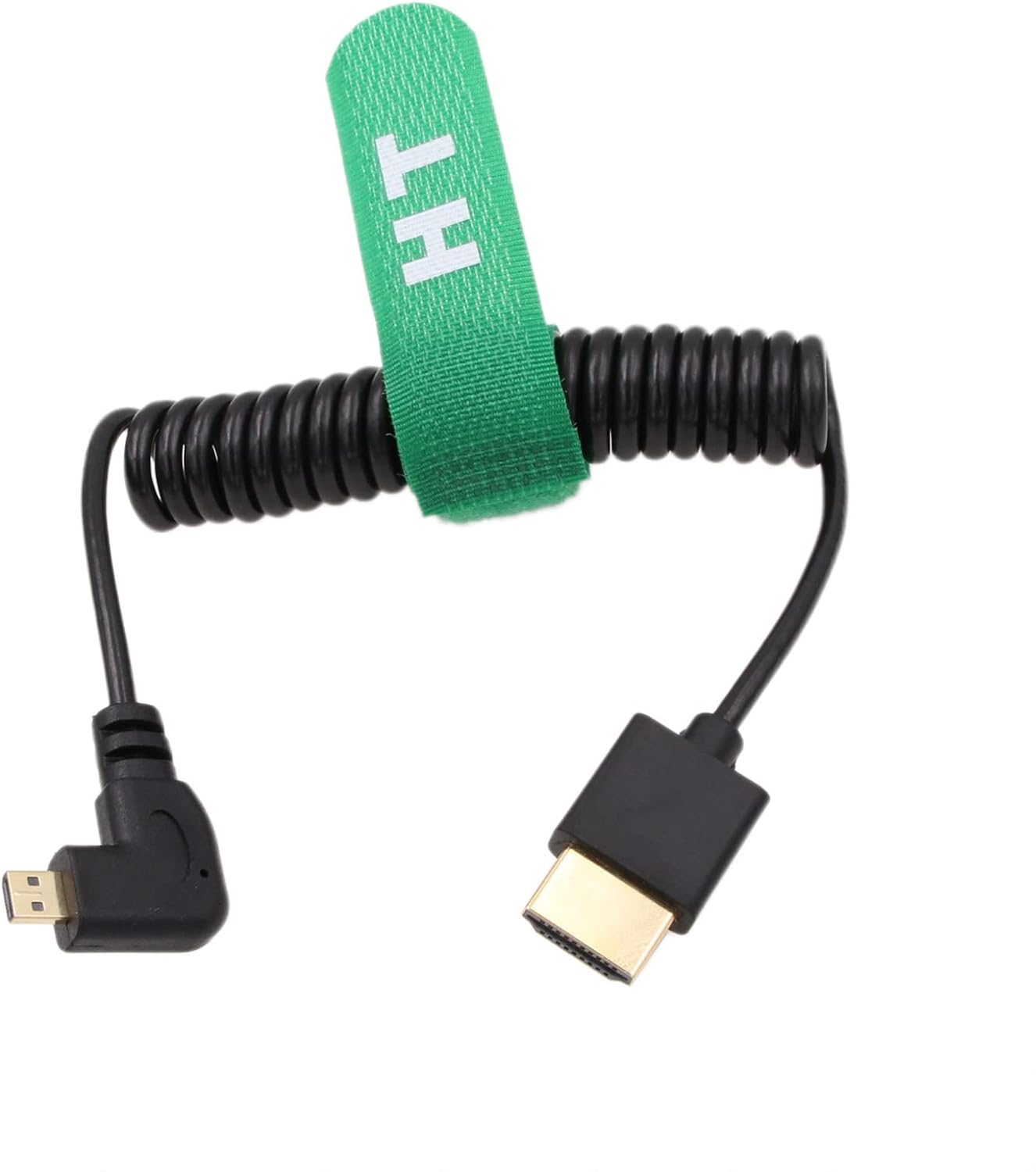 HangTon Micro HDMI 4K 60Hz 8K Right Angle HDMI Coiled Cable for Sony ...