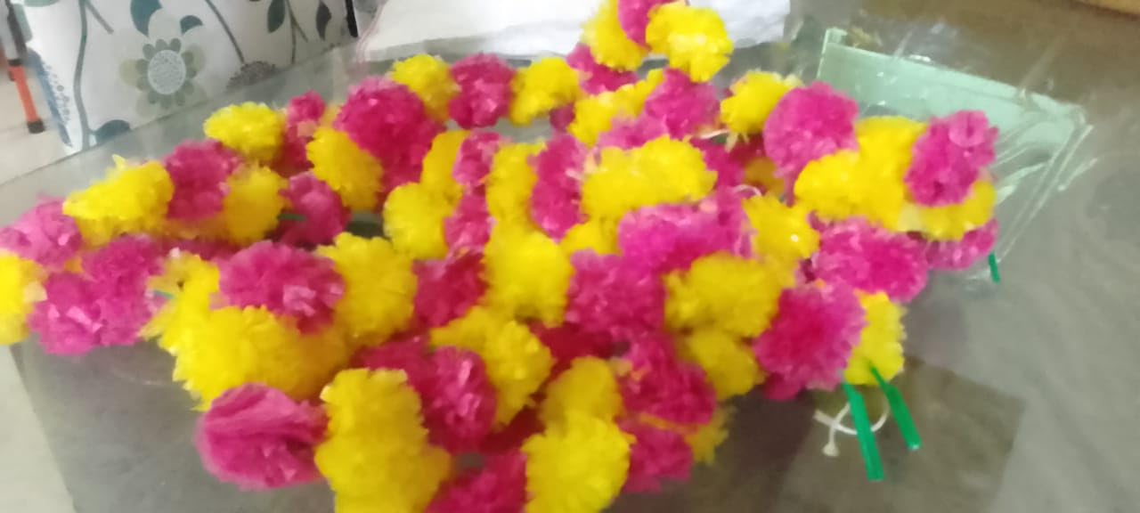 Phool Mala Artificial Garland (Multicolour, 5 Piece, 4.5 feet Each ...