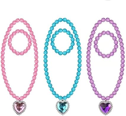 Amazon.com: 3 Sets Princess Pretend Jewelry Toy Jewelry Included ...