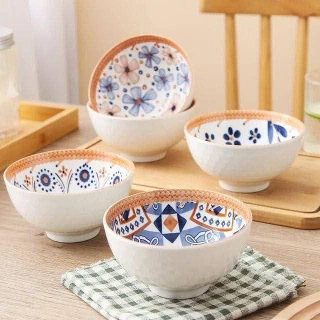 AREXOL Andalusian Design Ceramic Bowls Set of 4 for Serving Soup Salad ...