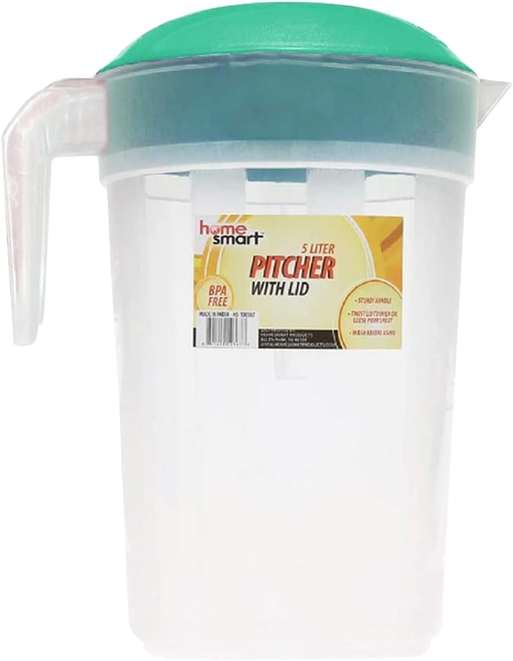 Amazon.com: Green Ice Tea Pitcher - 5L Plastic, 1.3 Gallon, With Lid ...