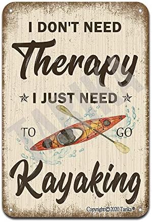 Amazon.com: Metal Tin Signs Camping Kayak On Lake Or River Wall Decor ...