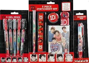One Direction Stationery Mega Set (5 gel pens, 5 piece stationery set ...