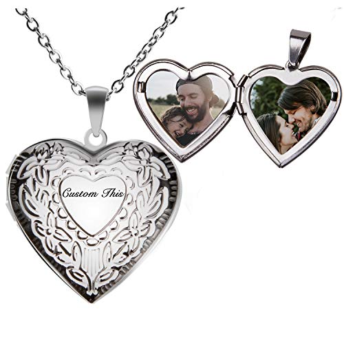 Fanery Sue Personalized Heart Locket Necklace That Holds - Want It All