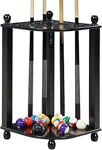 Amazon.com: YeSbTx Premium Solid Wood Floor Billiard Pool Cue Corner Rack Hold Up to 10 Cues ...