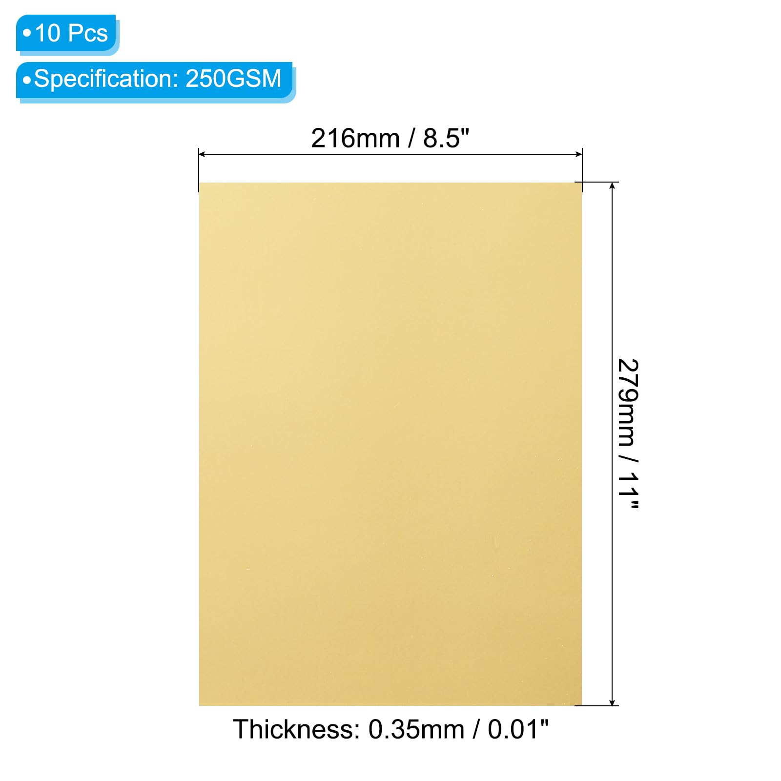 PATIKIL 11″x8.5″ Metallic Mirror Board Sheets, 10 Pack Dark Gold ...