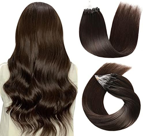 Amazon.com : SUYYA Micro Loop Human Hair Extensions Darkest Brown ...