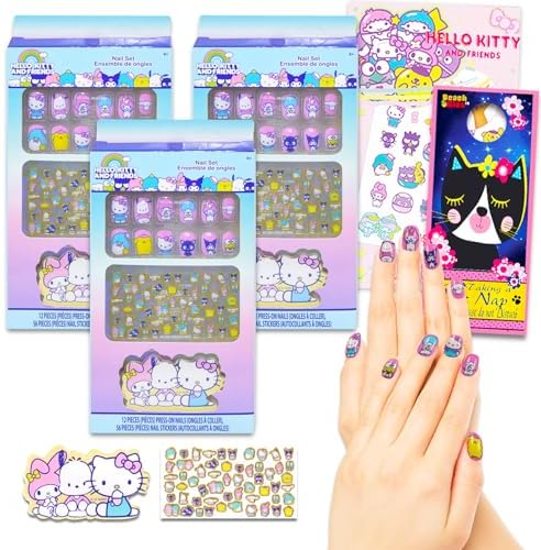 Amazon.com: Hello Kitty and Friends Press-On Nails for Kids - 36 Pc ...