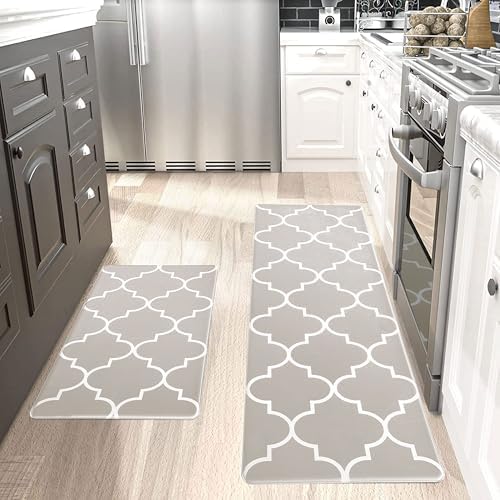 Amazon.com: Tititex Boho Khaki Kitchen Rug Sets [2 PCS] Cushioned Anti ...