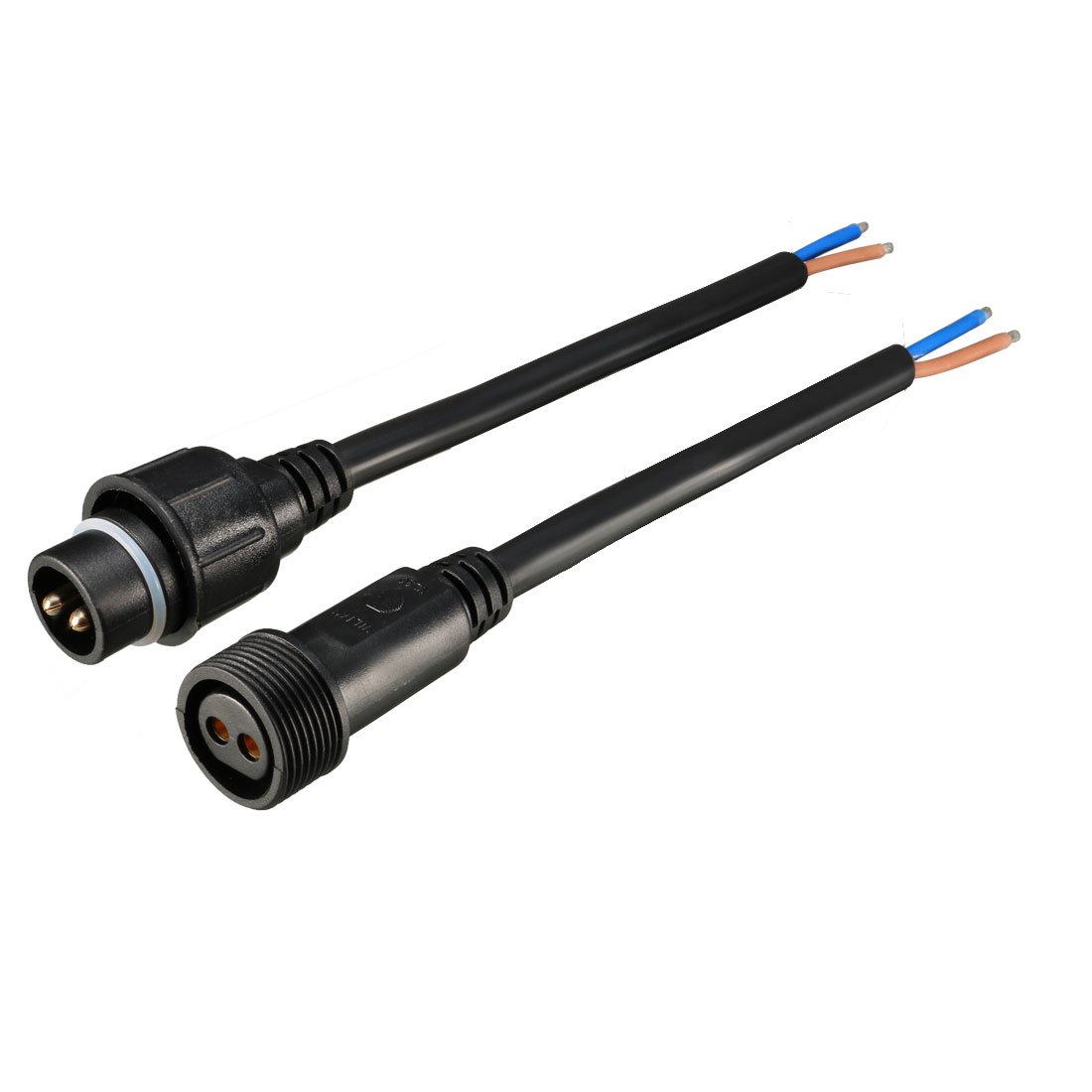 uxcell Male Female 13AWG 2P Waterproof Connector Cable Wire Black for ...