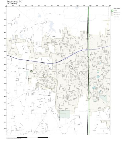 ZIP Code Wall Map of Texarkana, TX ZIP Code Map Laminated: Amazon.com ...