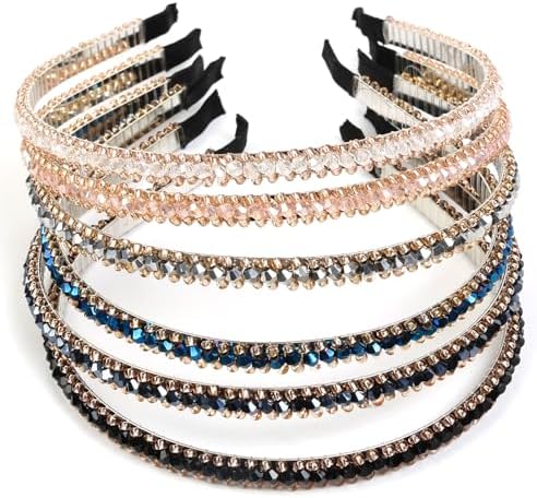 Amazon.com: WOVOWOVO 6 Packs Rhinestone Headbands for Women Girls ...