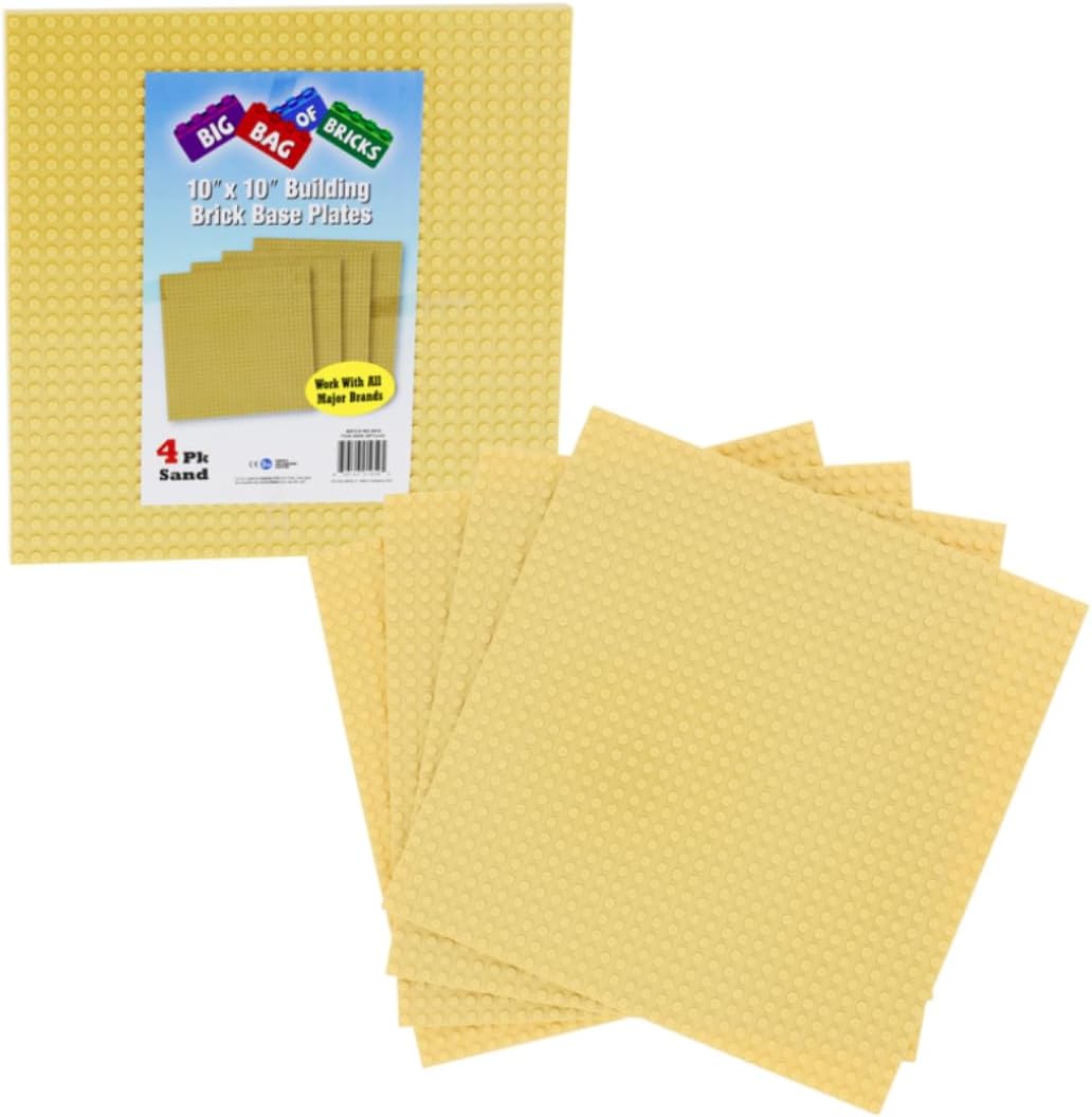 Amazon.com: SCS Direct Brick Building Base Plates - Large 10"x10" Sand ...