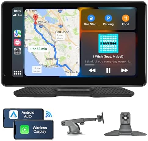 Amazon.com: Portable Wireless Apple CarPlay Car Stereo with Android ...