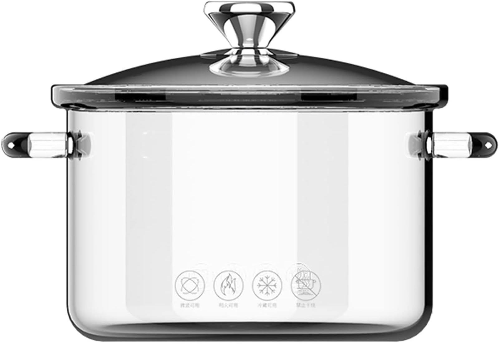 Amazon.com: High Borosilicate Glass Cooking Pot with Lid 1900Ml Two ...