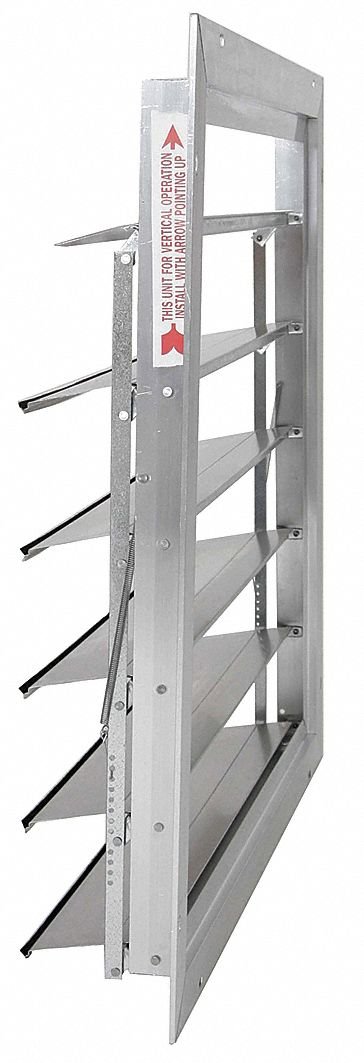 Dayton 24" Backdraft Damper/Intake Shutter, 25" x 25" Opening Required ...