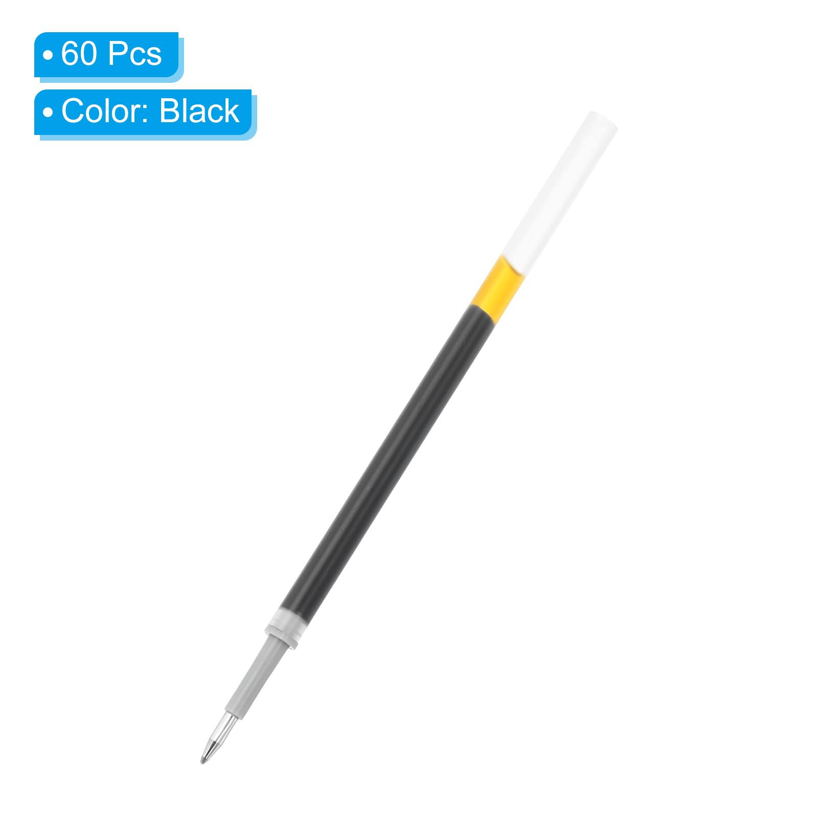 PATIKIL Retractable Gel Pen Refills, 60 Pack Black Rollerball Gel Ink ...