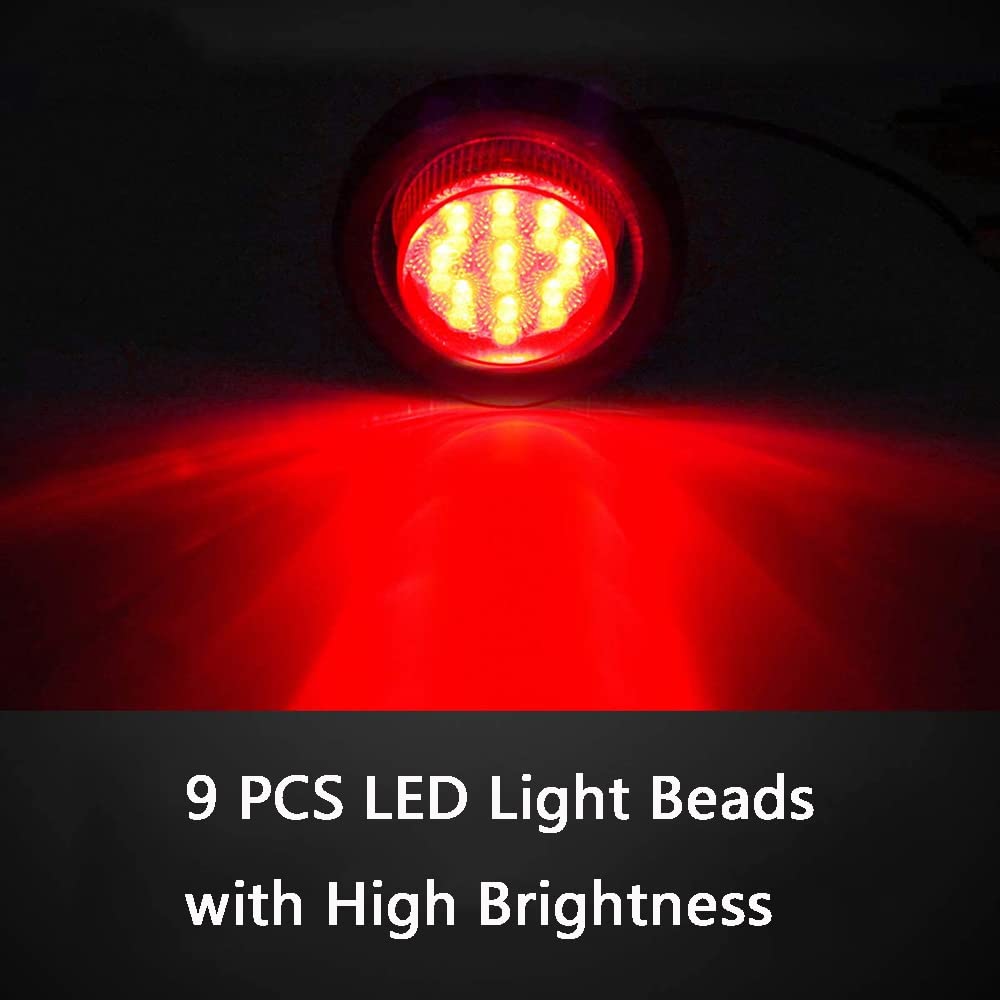 Snapklik.com : Voilamart 5PCS 2" Red Round Trailer Light For RV Trucks