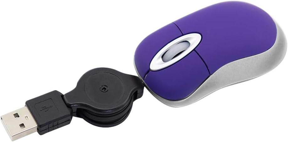 Amazon.com: Mini USB Wired Mouse,Retractable Cable Tiny Small Mouse for ...