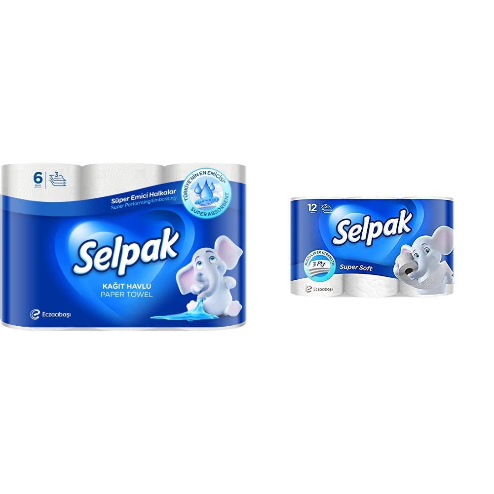Selpak Imported Paper Towel Kitchen Roll 3 Ply - 6 Rolls & Selpak ...