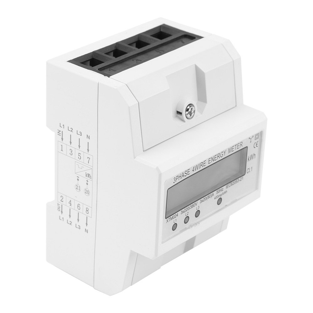 Three Phase Four Wire Electric Meter, Digital LCD 3 x 20(80A) Three ...