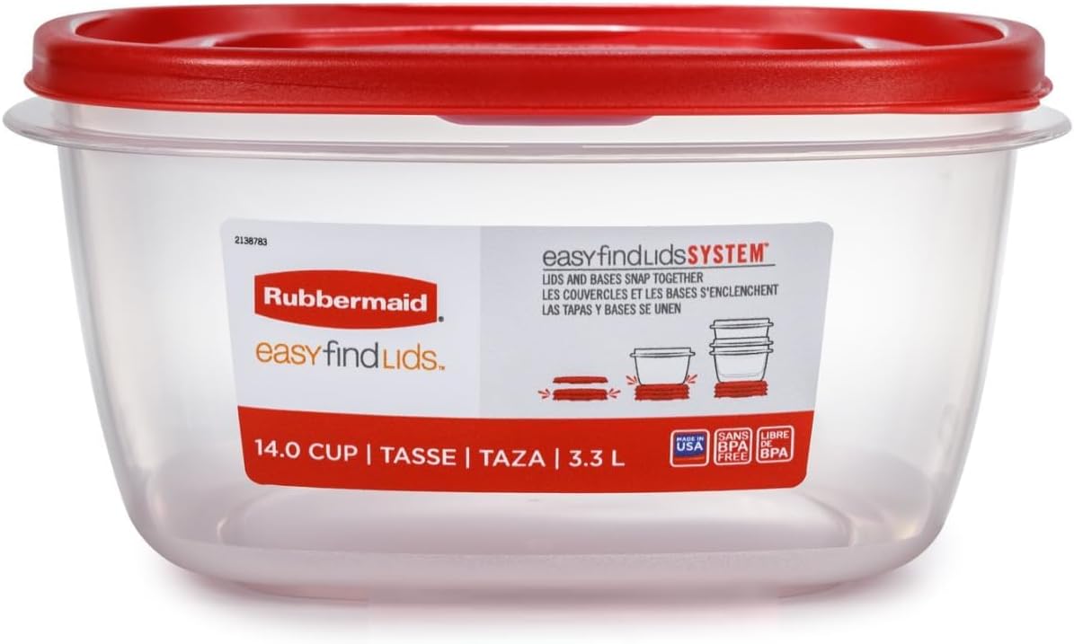 Amazon.com: Rubbermaid TakeAlongs Deep Square Food Storage Containers ...