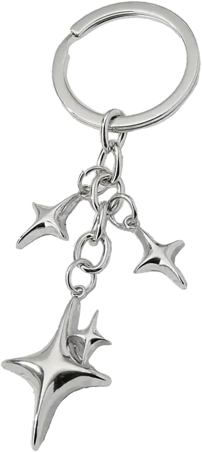 Wanghuaner Keychain Harajuku Y2k Crescent Moon Star Keychain for Women ...