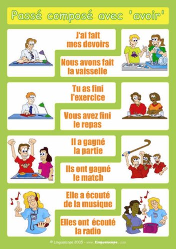 French Poster ("Passe Compose Avec 'avoir'") : Derone, Stephane: Amazon.eg