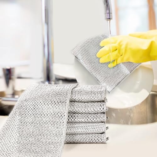Amazon.com: vaxusrtaet Non Scratch Wire Dishcloth, 5 Pack Multipurpose ...