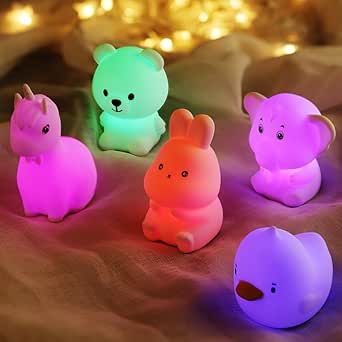 GoLine 6 Pcs Animal Night Lights for Kids Ages 3-8, Cute Silicone Lamp ...