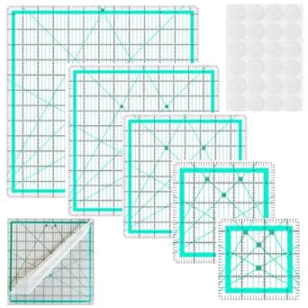 Amazon.com: Quilting Rulers,5 Square Quilting Ruler Quilting Templates ...