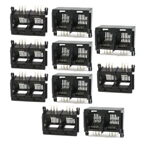 Buy uxcell RJ12 6P6C Dual Ports Side Entry Modular Network Jack ...