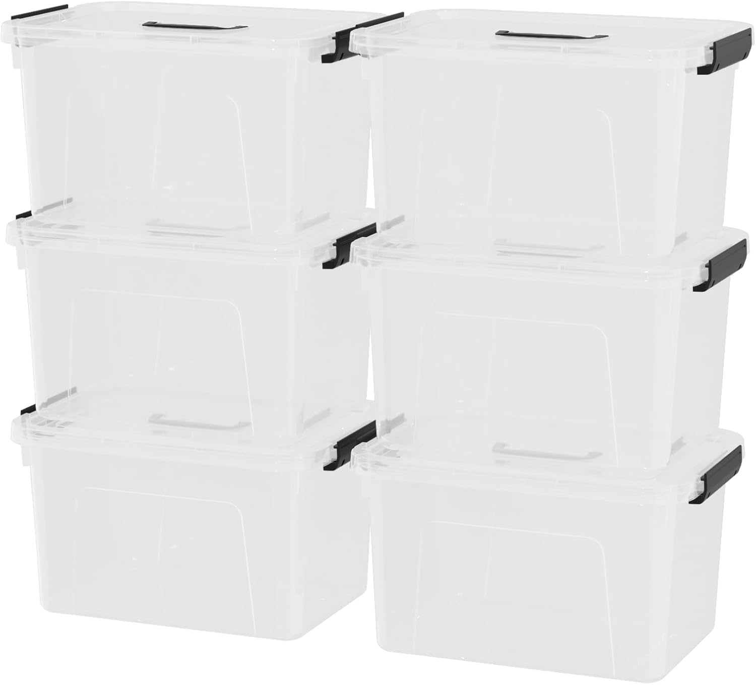 AnnkkyUS 6 paquetes de 18 litros de caja de almacenamiento de plástico ...