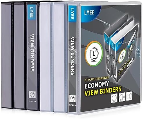 Amazon.com : 3 Ring Binder, 12 Pack of 1 Inch View Binder with Round ...