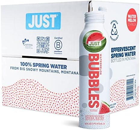 Amazon.com: JUST Bubbles Watermelon - Pure Premium Sparkling Spring ...