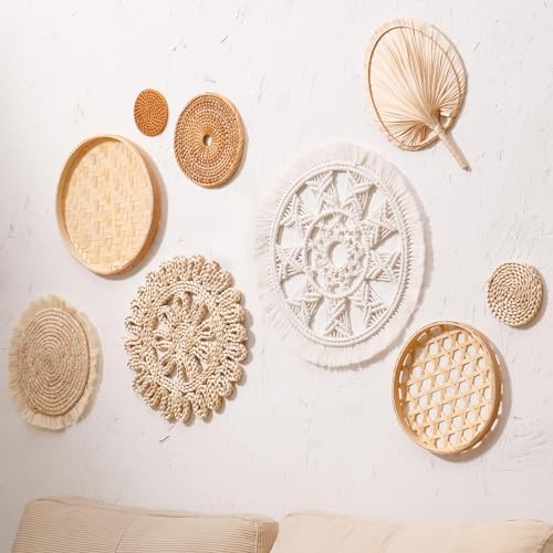 Amazon.com: 18Pcs Boho Basket Wall Decals Round Wall Sticker Modern ...
