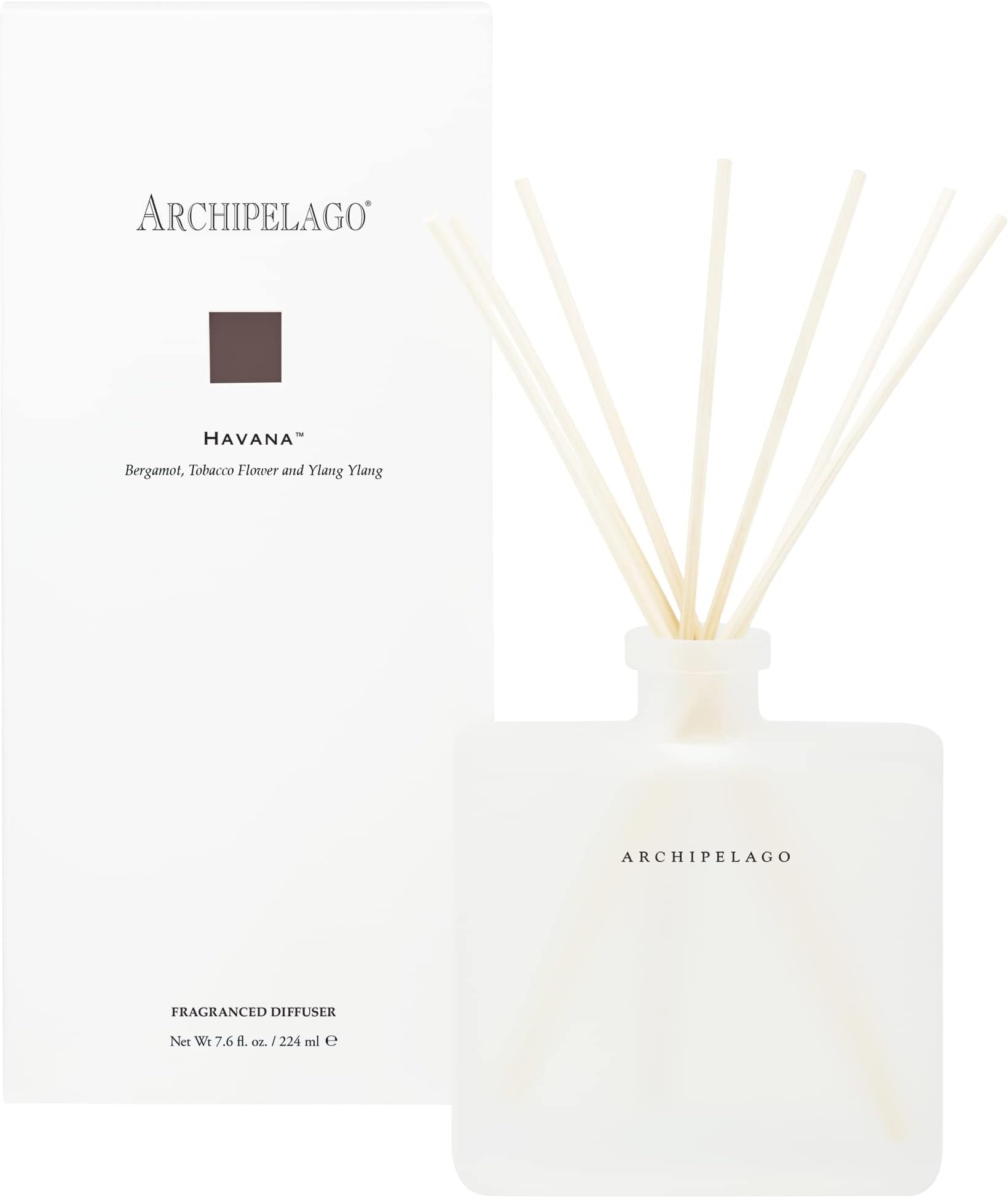 Amazon.com: Archipelago Botanicals Havana Reed Diffuser, Home Fragrance ...
