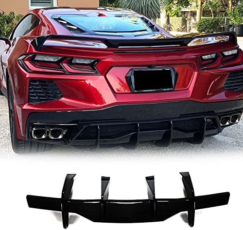 Amazon.com: Gloss Black Rear Bumper Diffuser Fits for Chevrolet ...