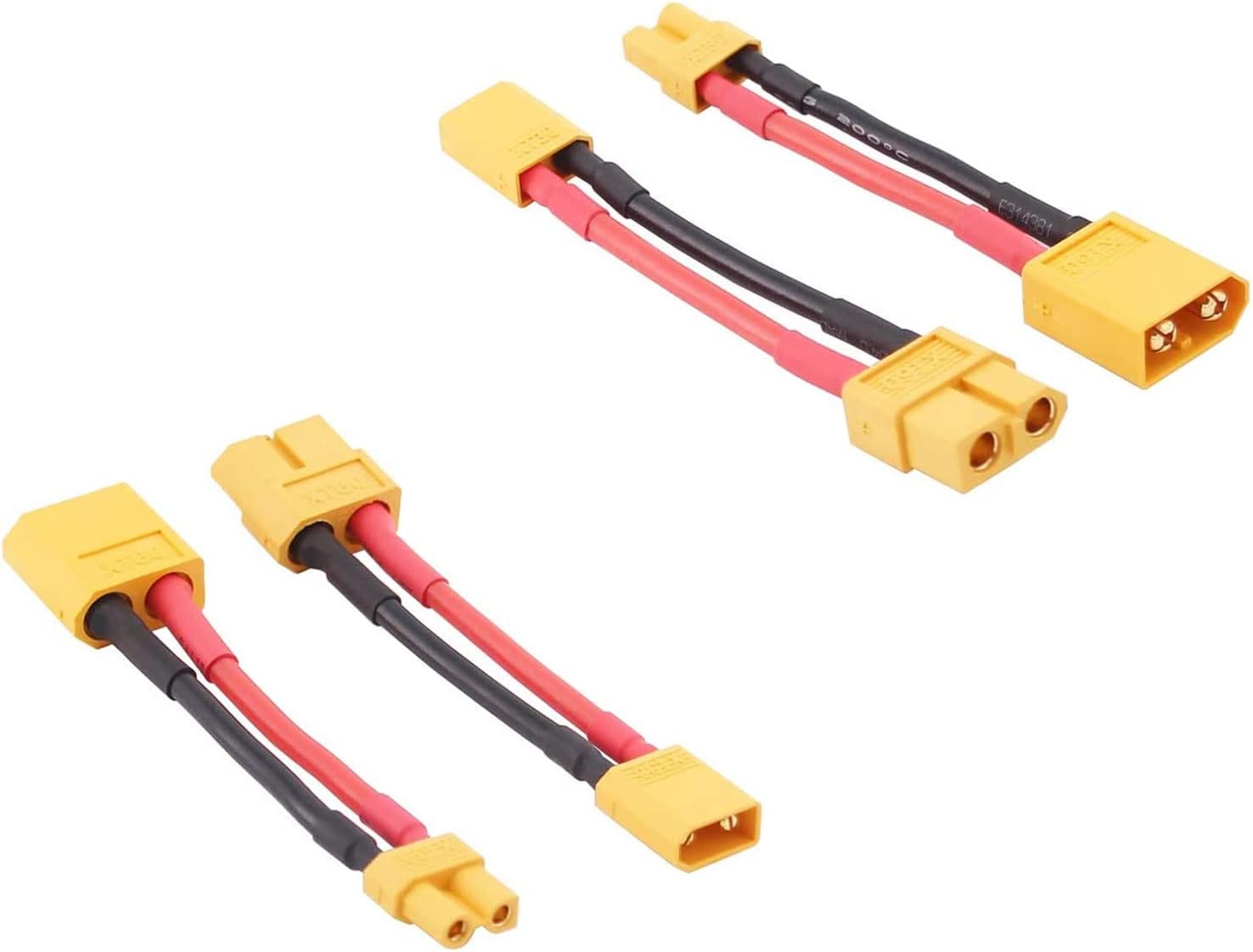 Amazon.com: Wmzjnljy 4pcs XT30 to XT60 Male Female RC Connector Adapter ...