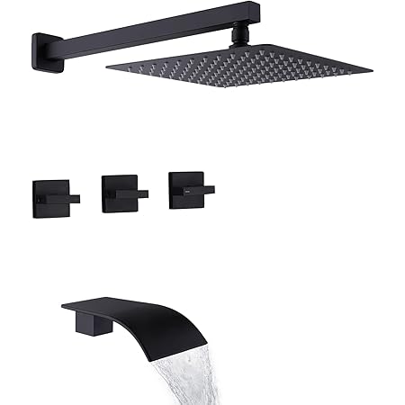 FSCEPIXI 3 Handles Shower Faucet Set with Tub Spout,Tub Shower Faucet ...