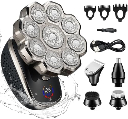 Head Shavers for Men, 2025 Upgraded 9D Magnetic 5-in-1 Electric Men ...