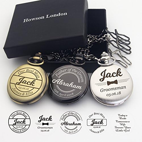 howson london Personalised Laser Engraved Pocket Watch. Custom Fob ...