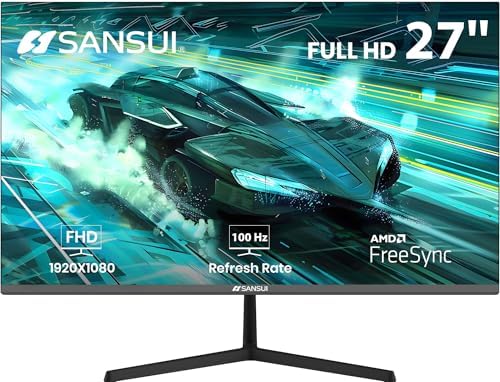 Amazon.com: SANSUI Computer Monitors 27 inch 100Hz IPS FHD 1080P HDR10 ...