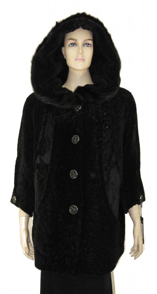 Special Mouton Lamb Fur Coat With Fox Fur Trim Brown at Amazon Women's ...