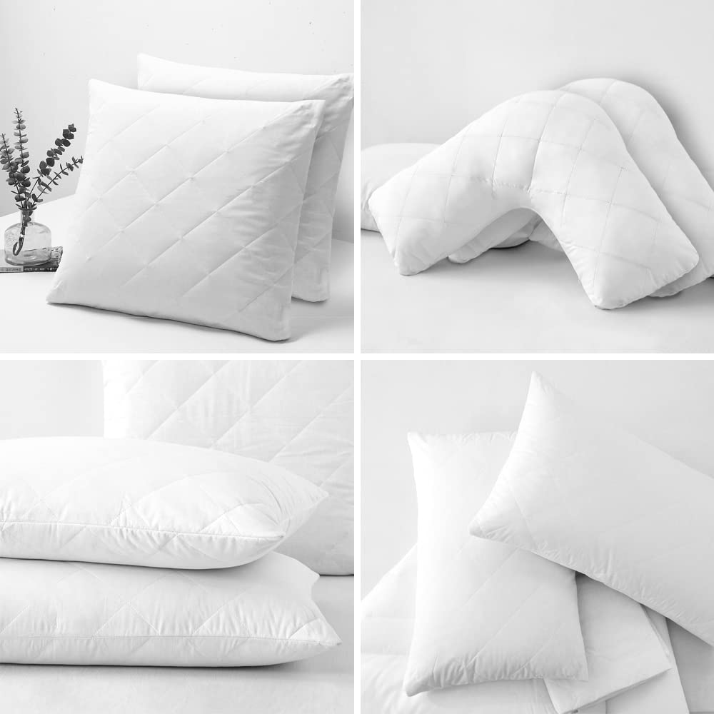 2X Aus Made Quilted Pillow Protector Cotton Cover | Standard | King ...