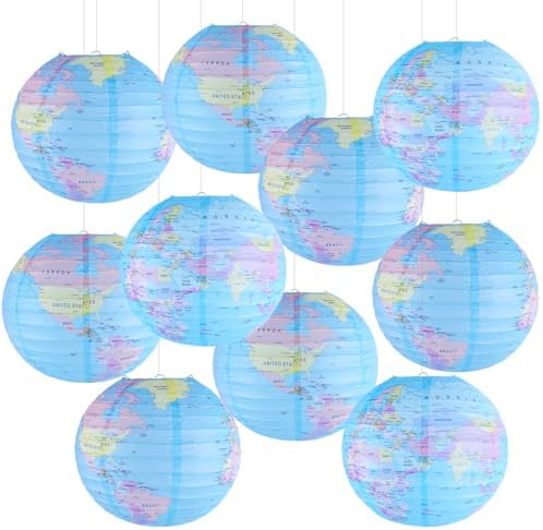 Tujoe 19 Pcs Map Classroom Decorations Travel Themed Party Decorations ...