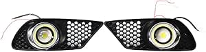 Amazon.com: GZYF Left and Right Front Bumper Fog Light Lamp Mesh Grill ...